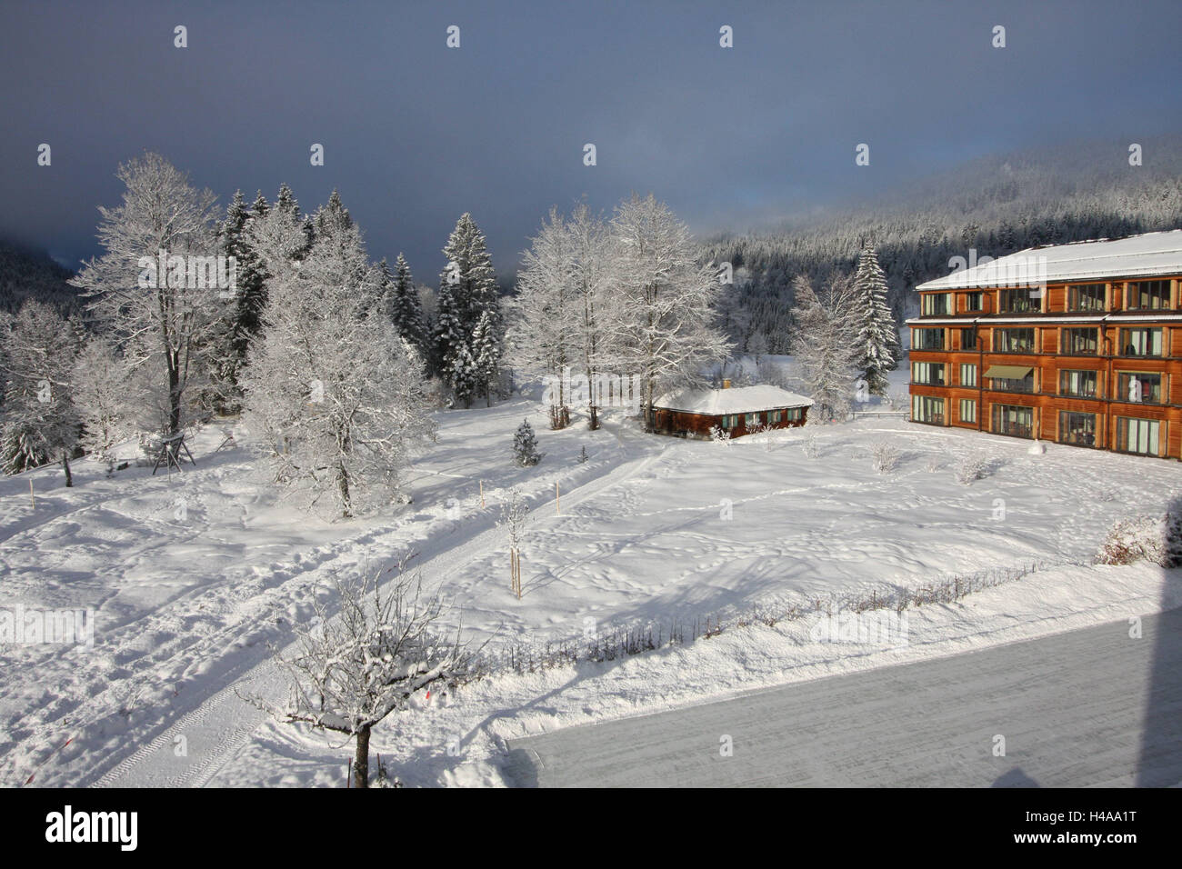 Germany, Upper Bavaria, castle Elmau, adjoining building, cultivation ...