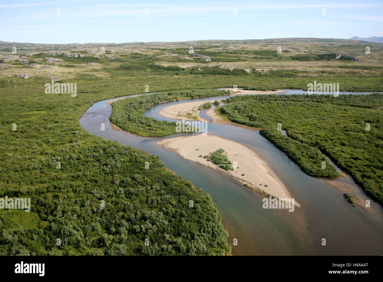Alaska, tundra, river, aerial shots Stock Photo - Alamy