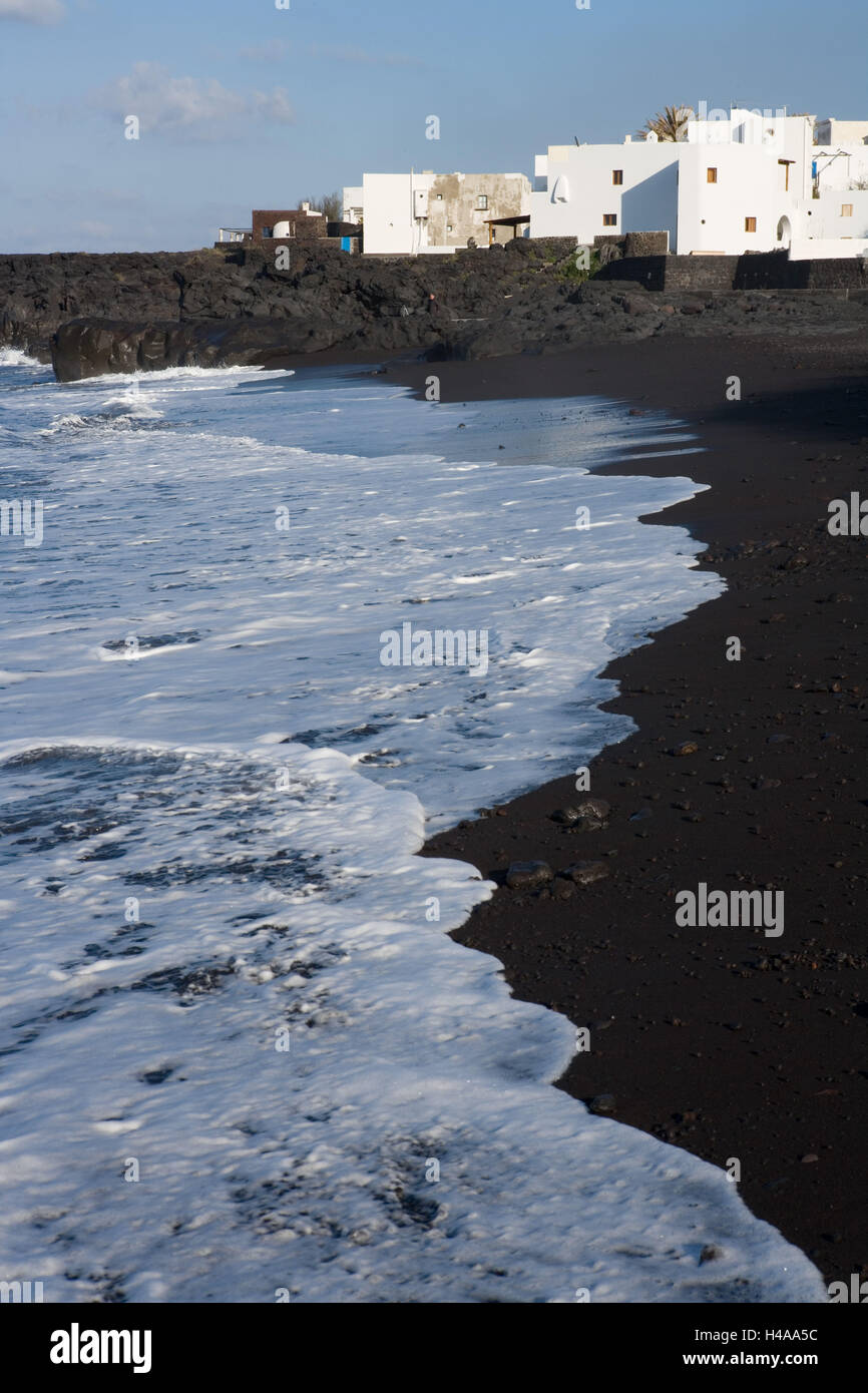 Italy, Sicily, island Stromboli, volcano island, lava beach, principal ...