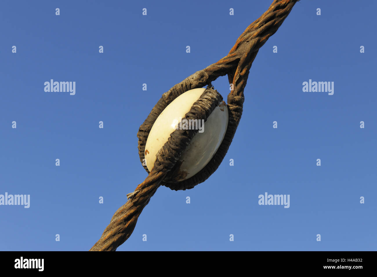 Steel rope, connection, blue background, medium close-up Stock Photo ...