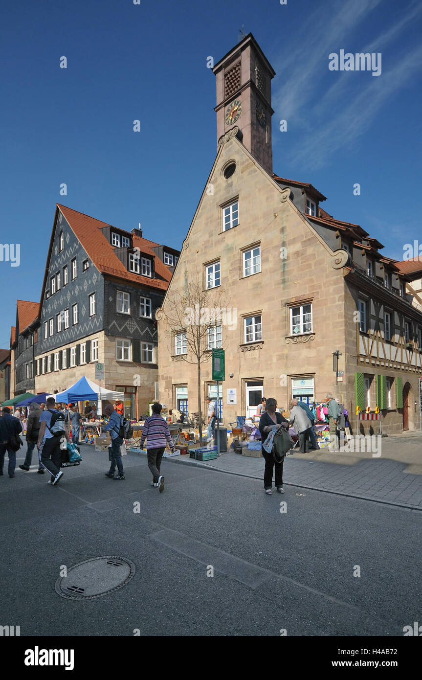 Germany, Bavaria, Fürth, Old Town, Königstrasse, Waagstrasse ...