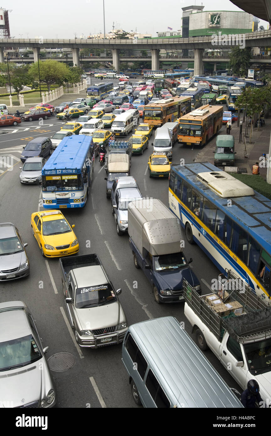 Thailand, Bangkok, street scene, traffic, cars, Asia, South-East Asia ...