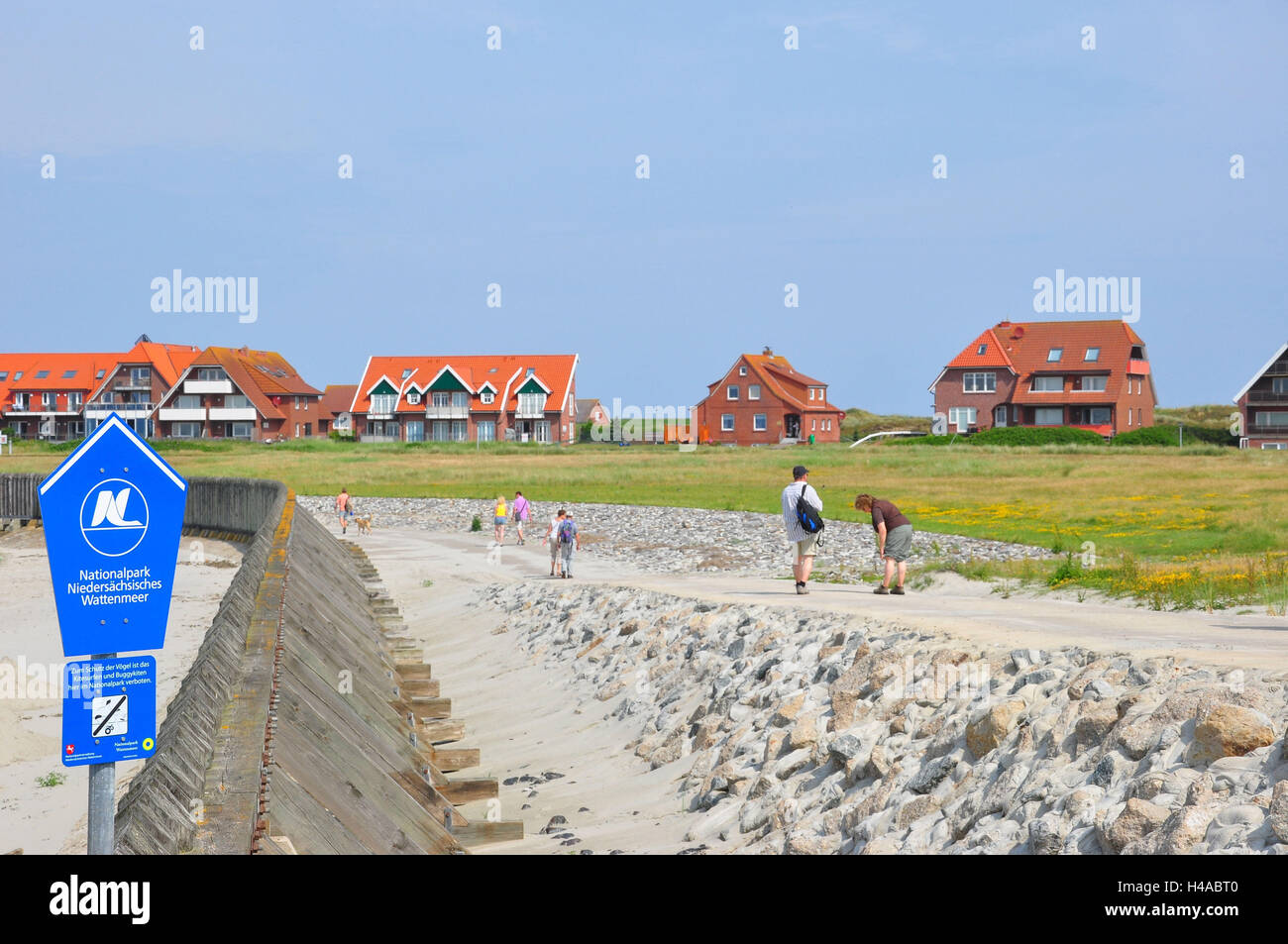 Germany, Lower Saxony, Baltrum, North Sea island, harbour mole Stock ...