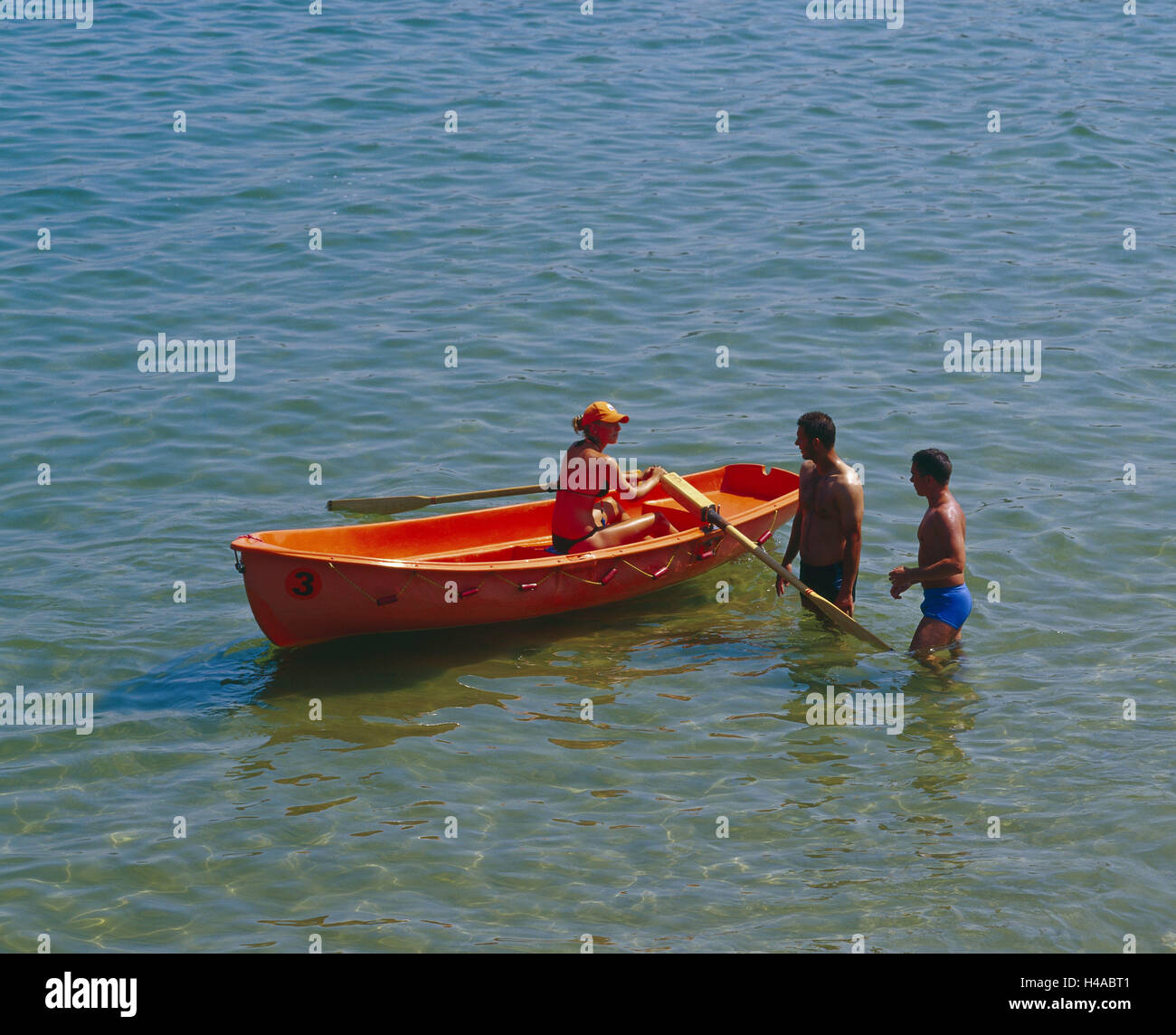 Sea, oar boat, lifeguard, entertainment, bathers, the Baltic Sea, water ...