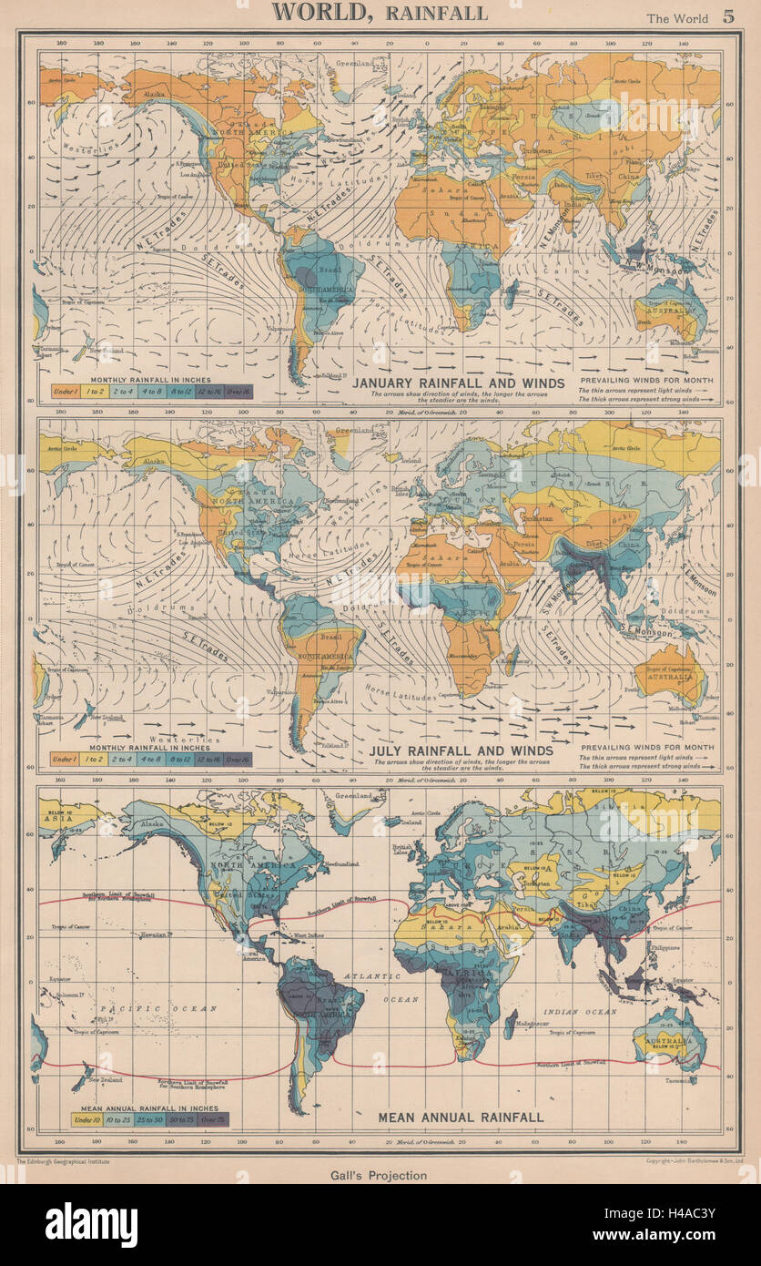 World rainfall map hi-res stock photography and images - Alamy