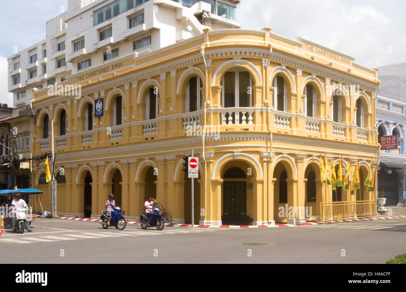 The newly restored former Chartered Bank building on the corner of ...