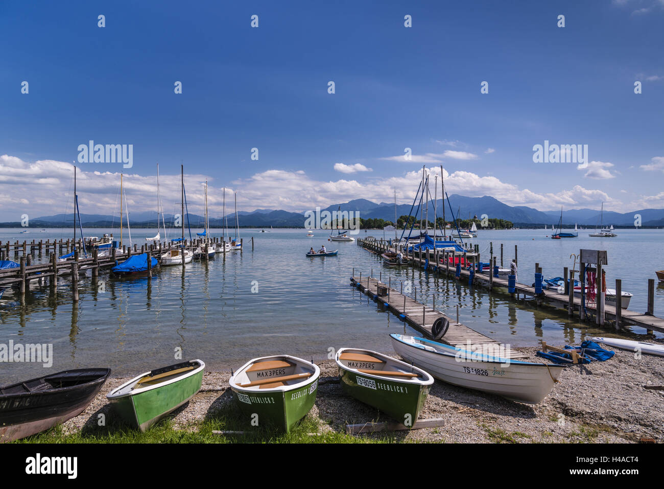 Germany, Bavaria, Upper Bavaria, Chiemgau, Gstadt am Chiemsee (lake ...
