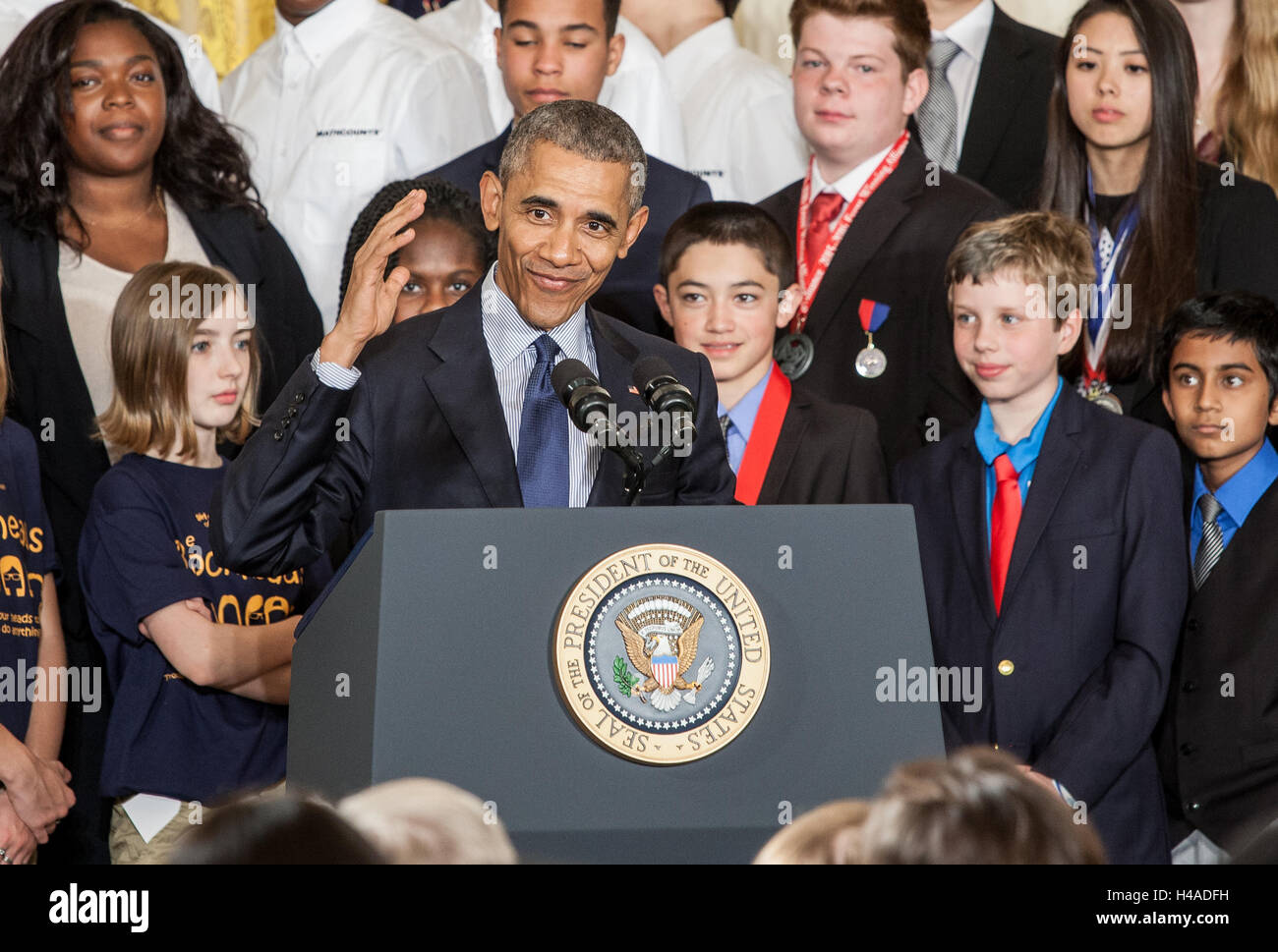 United States President Barack Obama speaks at the White House Science ...