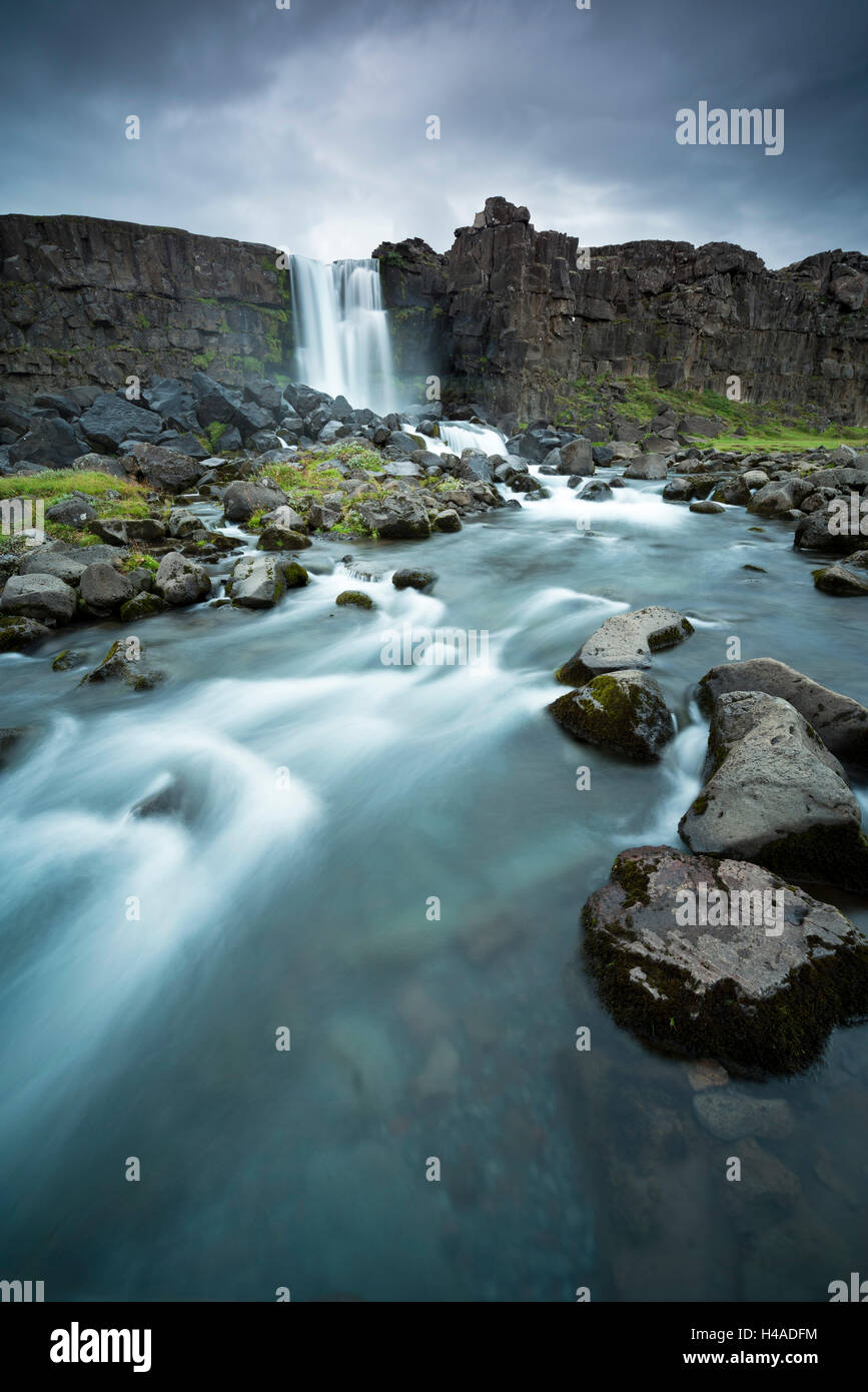 Iceland, Öxarßrfoss, waterfall Stock Photo - Alamy