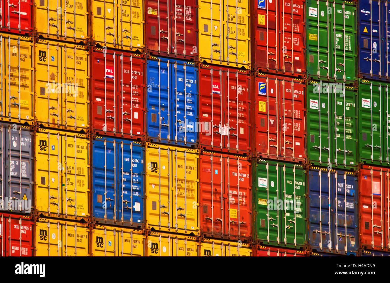 Container stack in the Port of Hamburg Stock Photo - Alamy