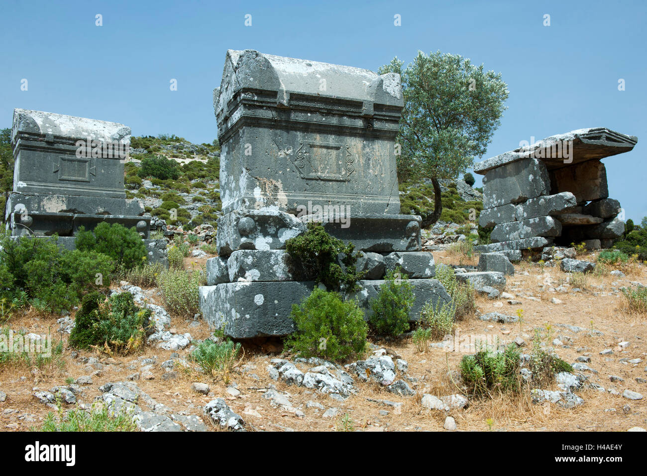 Turkey, Dodurga to the west of Fethiye, antique city of Sydima ...