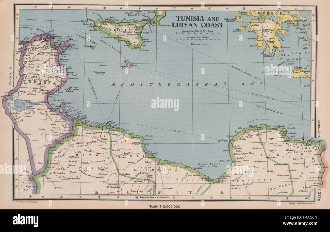 MEDITERRANEAN. Tunisia/Libyan coast. Sicily. Gulf of Sirte. BARTHOLOMEW ...
