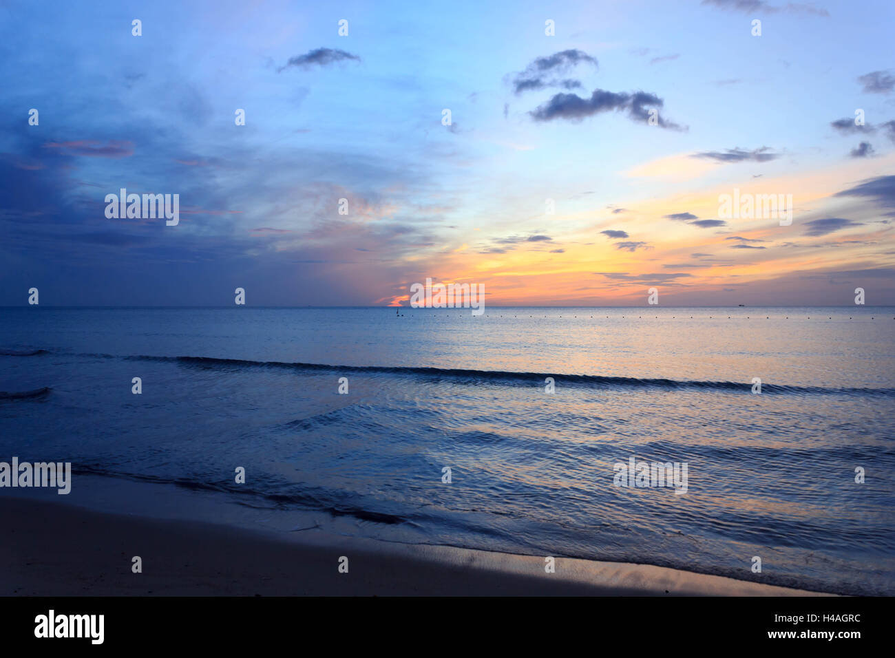 morning on the beach, sunrise and sea Stock Photo - Alamy