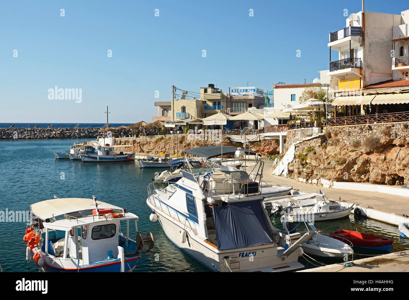 Crete, Sisi, fishing harbour Stock Photo - Alamy