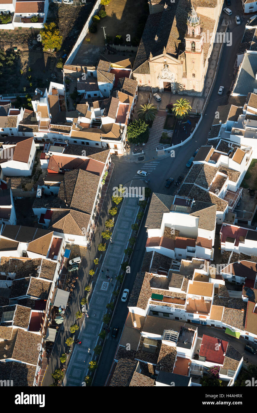 Algodonales, Andalusia, old town, town centre, white village, aerial ...