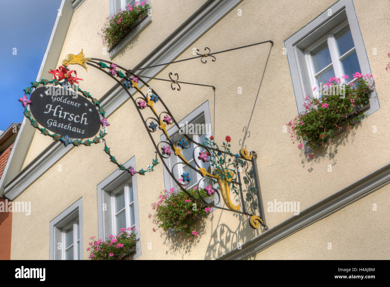 Guest house 'Goldener Hirsch', old blacksmithing art, guild symbol, in ...