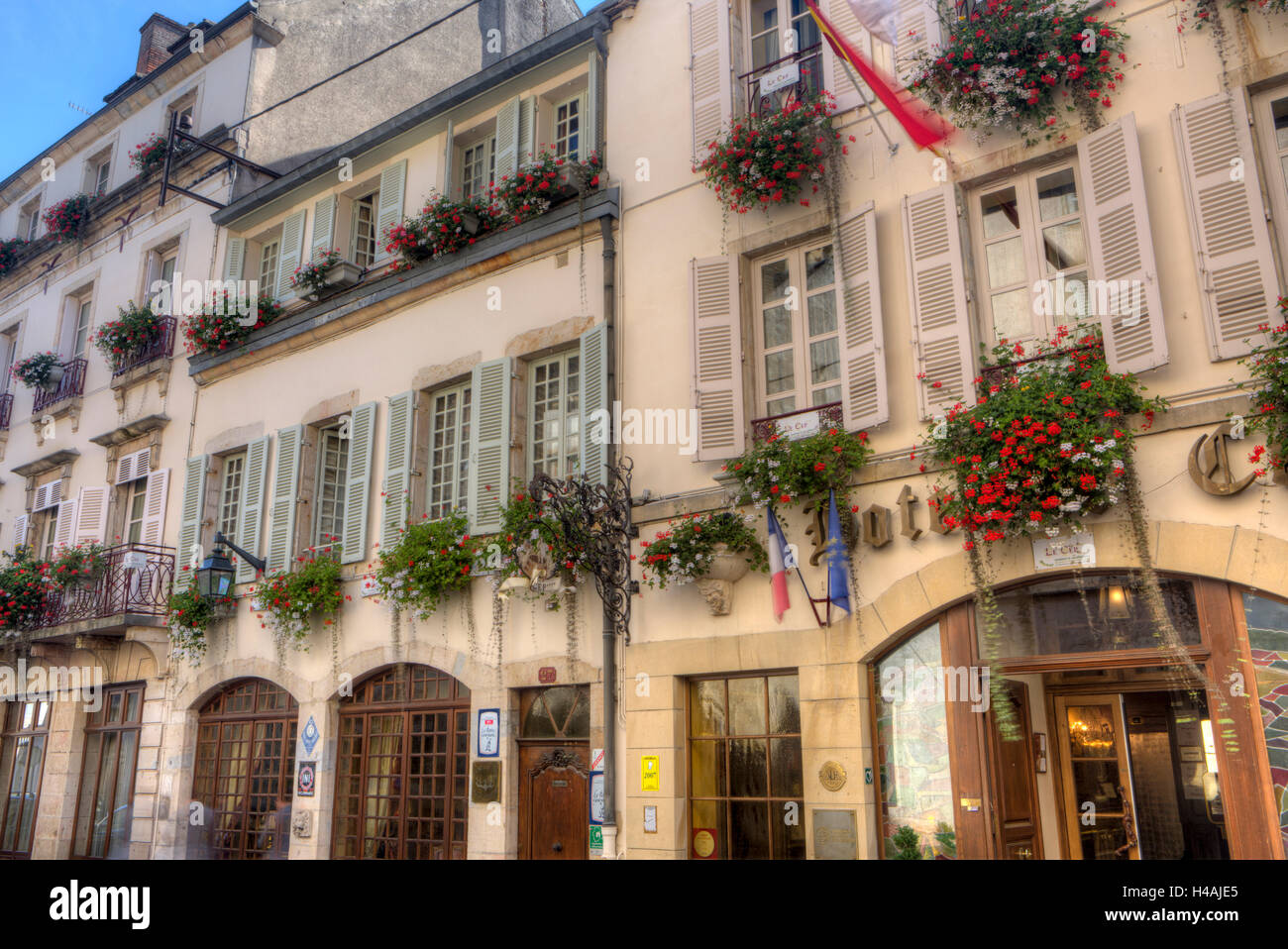 Hotel Le Cep, house facade, complex of buildings, Beaune, Burgundy ...