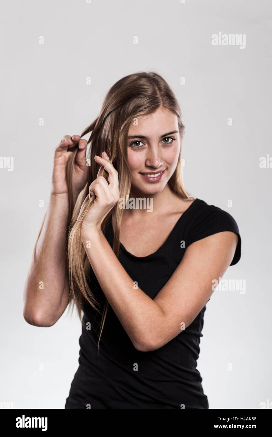 Instructions double plait step 1 of 5 Stock Photo - Alamy