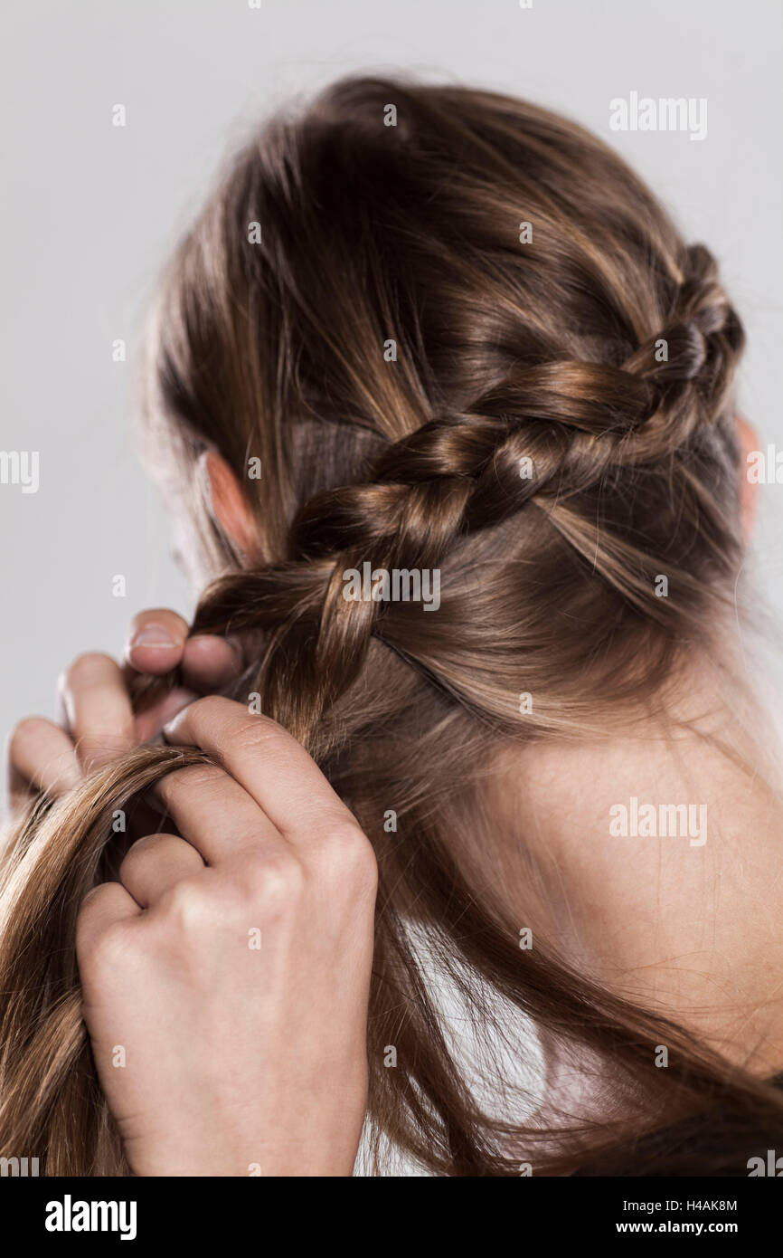 Instructions double plait step 2 of 5 Stock Photo - Alamy
