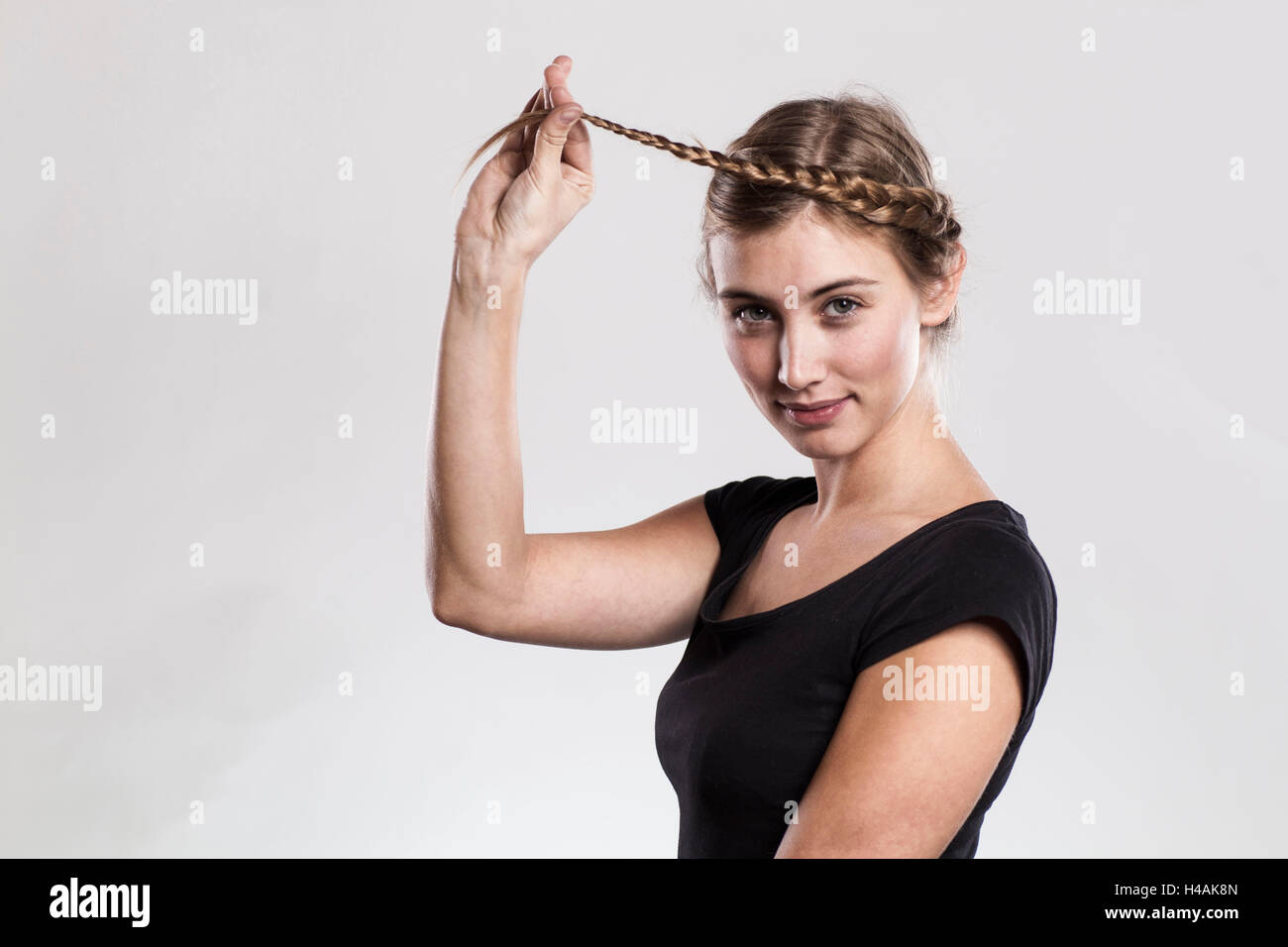 Instructions double plait step 3 of 5 Stock Photo - Alamy