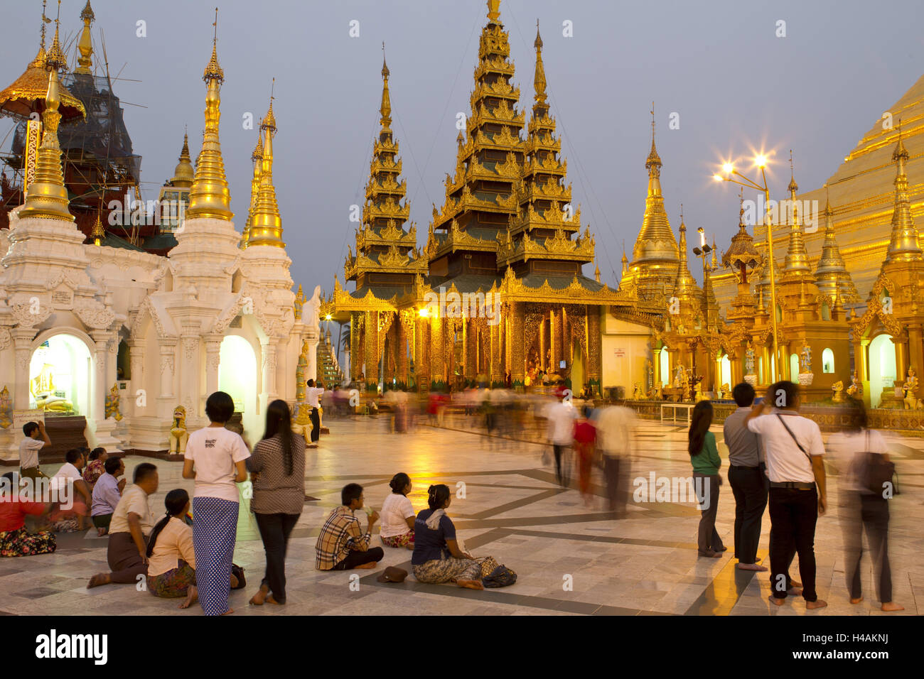 Myanmar, Rangoon, Shwedagon pagoda, also known as the Great Dagon ...
