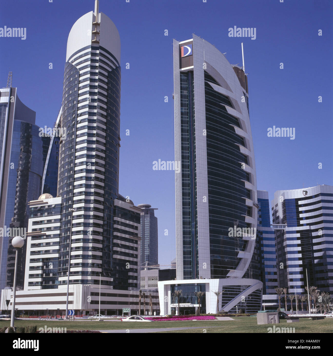 Qatar, Doha, conference centre, outside, building, skyscraper, heaven ...