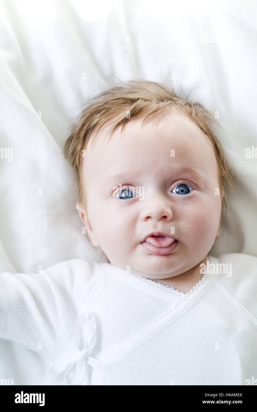 Baby, bed, lie, portrait, person, child, child portrait, baby portrait ...