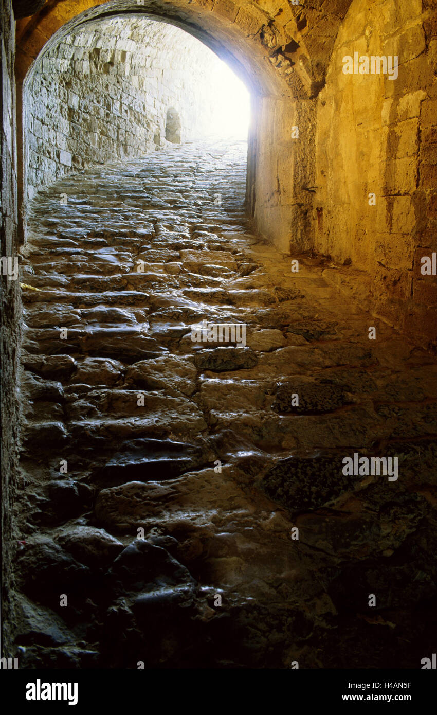 Greece, Crete, Heraklion, walk in the fort in the Venetian harbour ...