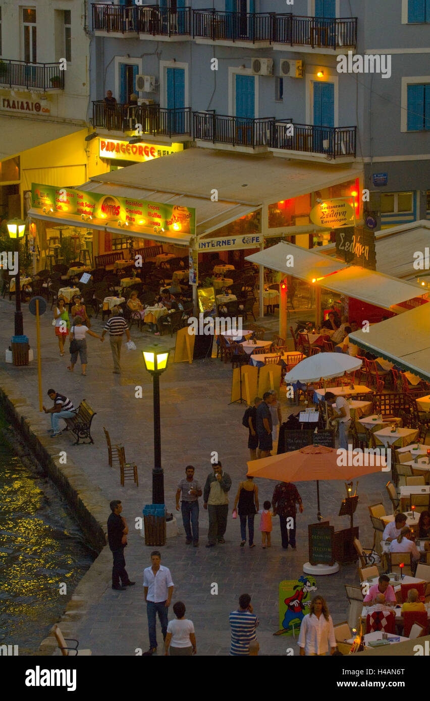 Greece crete canea taverns harbour hi-res stock photography and images ...