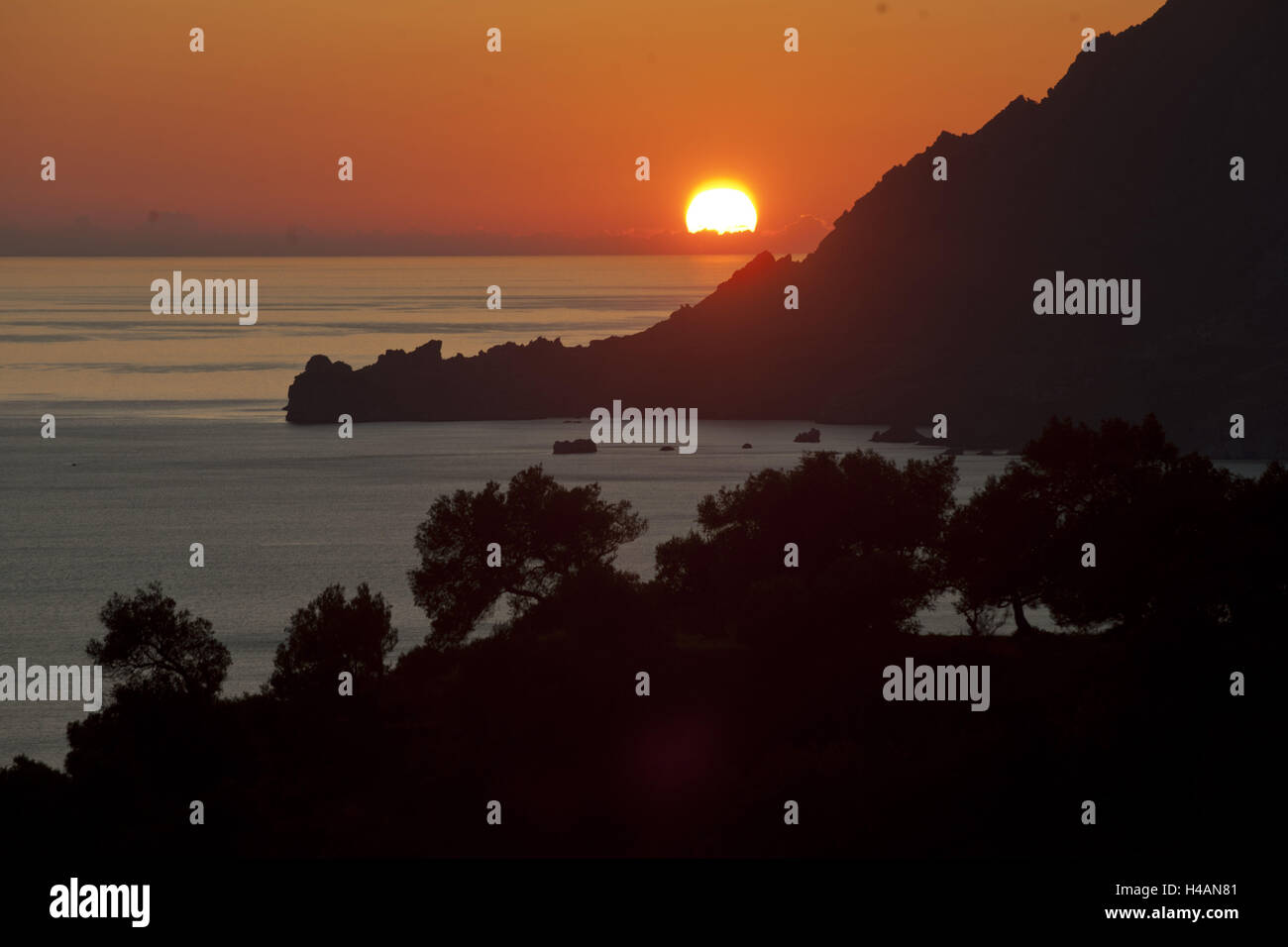 Greece, Crete, southwest, Plakias, coast, sea, sundown Stock Photo - Alamy