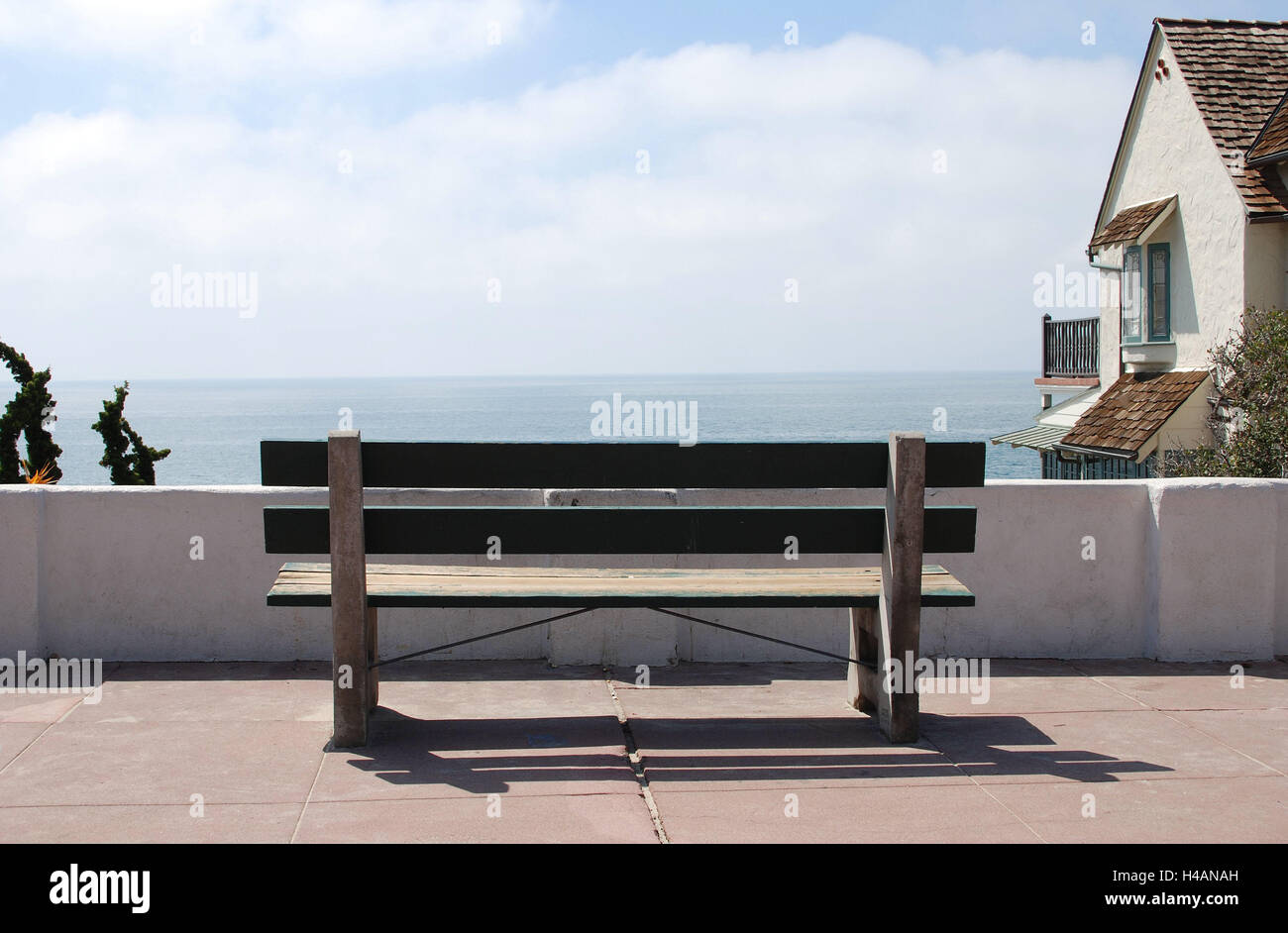 Riverwalk, bench, sea, wall, sky, view, promenade Stock Photo - Alamy