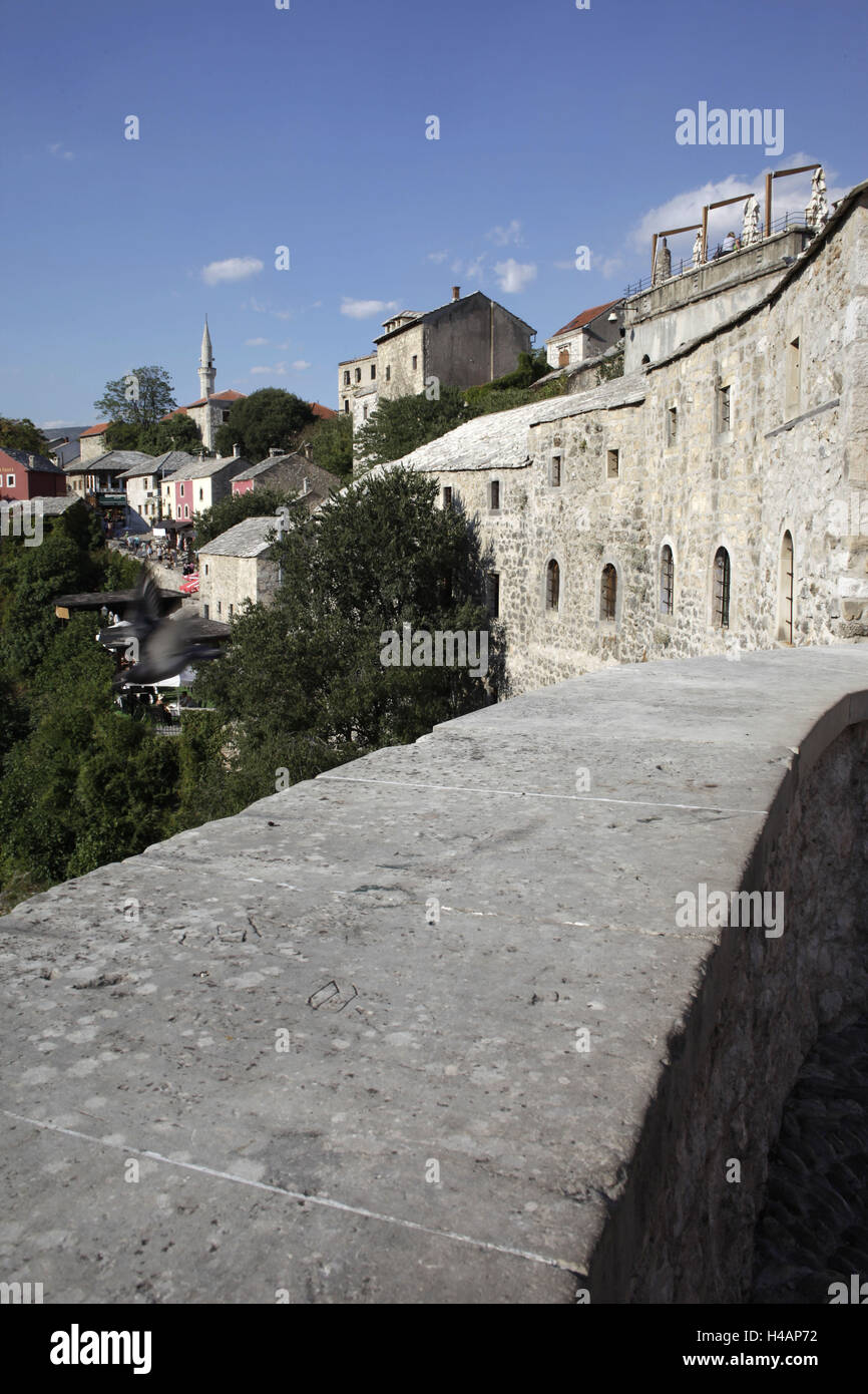Europe, Bosnia-Herzegovina, Mostar, wall, townscape, mosque Stock Photo ...