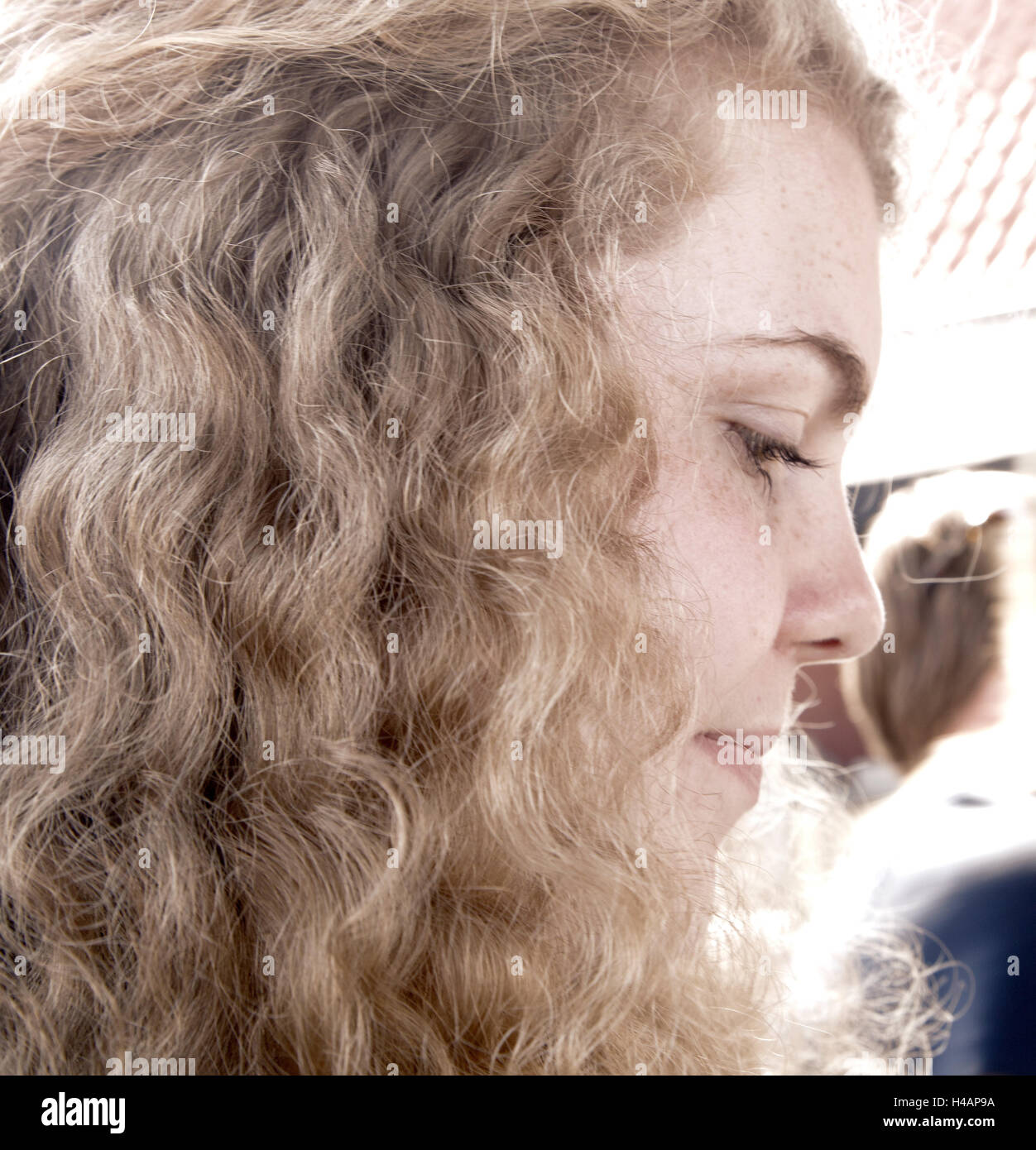 young woman, portrait, side view Stock Photo - Alamy