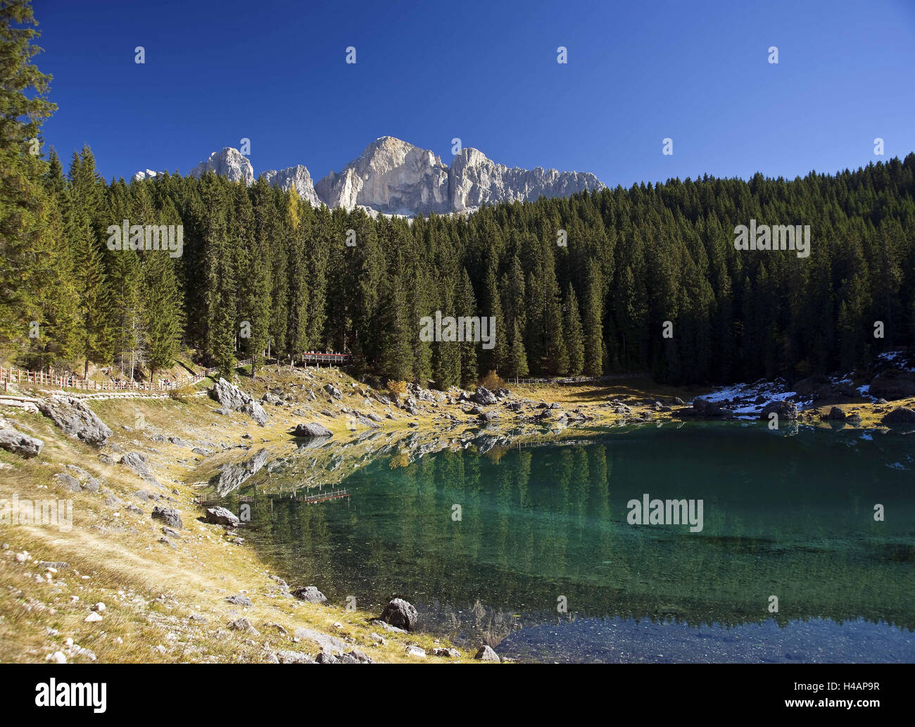 Italy, South Tyrol, the Dolomites, Karerpass, Karersee Stock Photo - Alamy