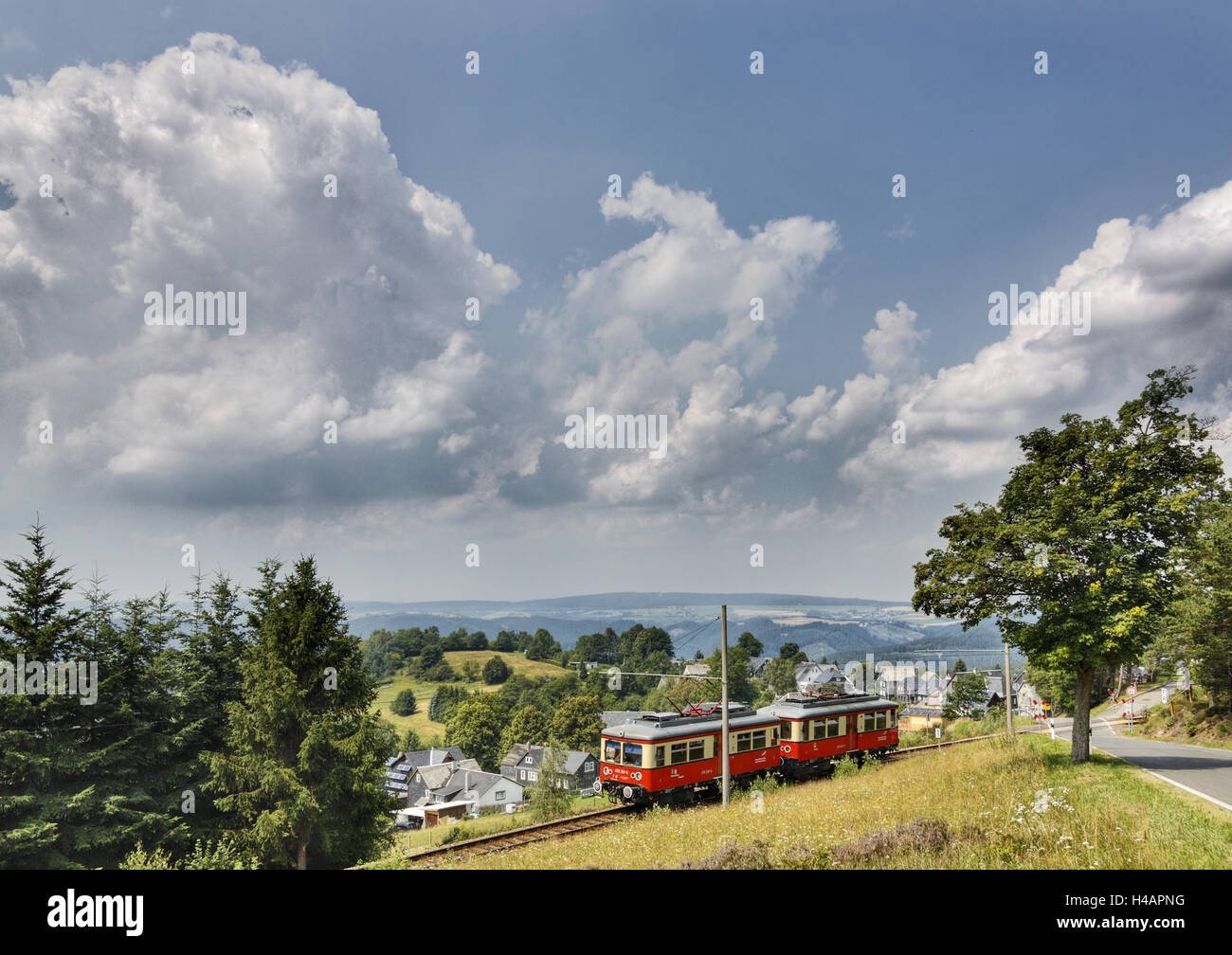 Train, landscape, clouds Stock Photo - Alamy
