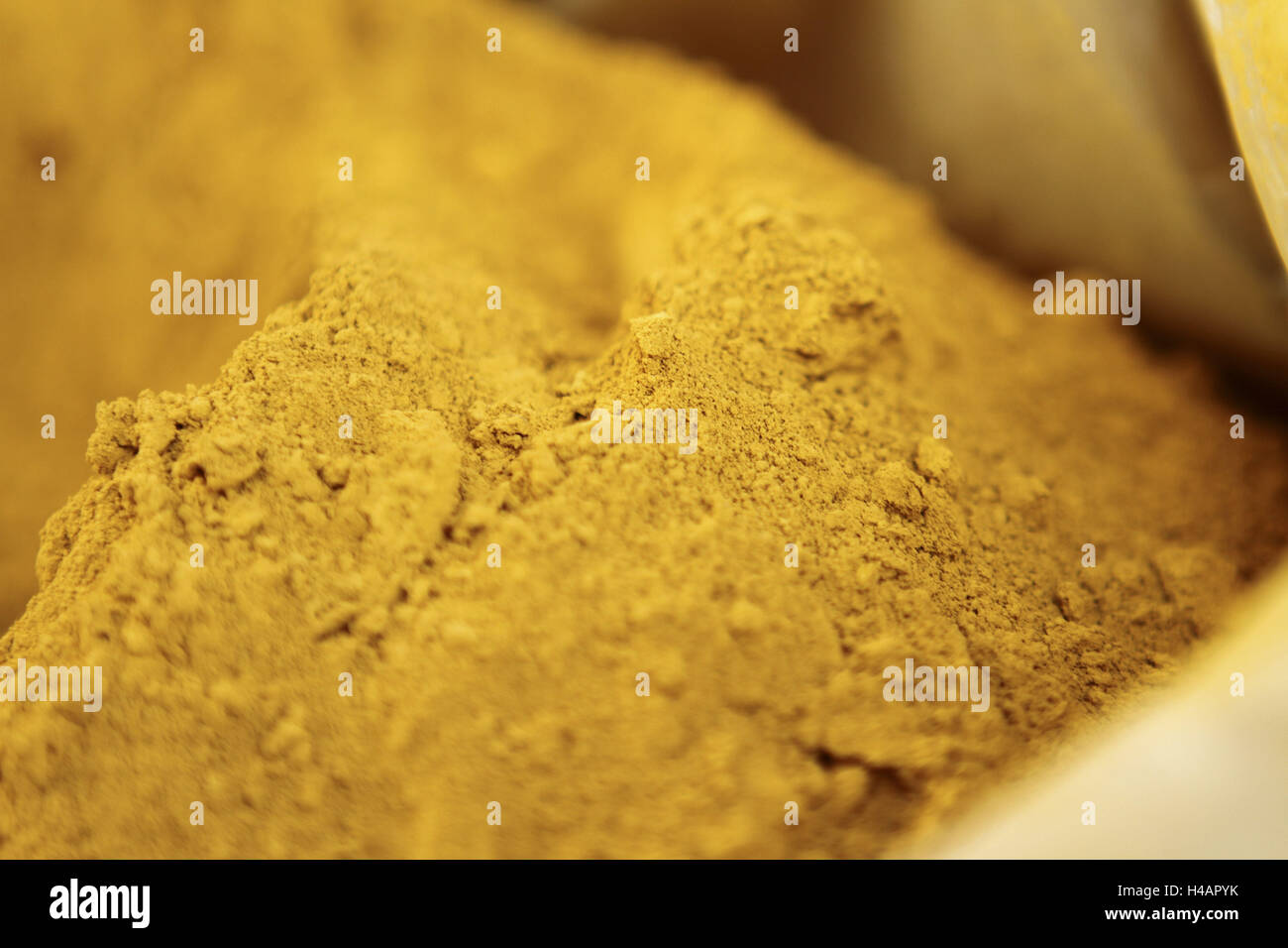 Africa, Morocco, Chefchaouen, Medina, color powder, yellow, close-up ...
