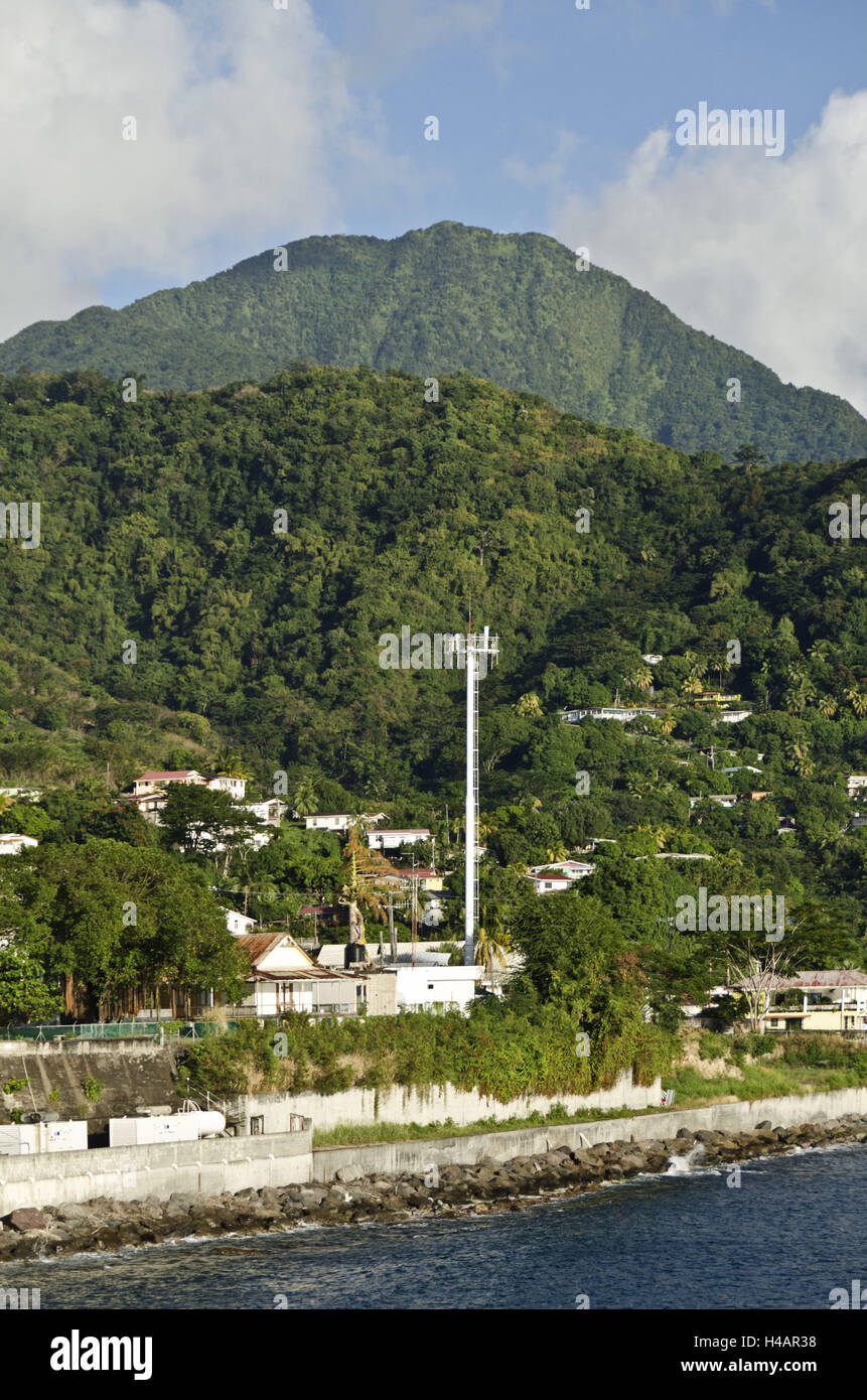 The Caribbean, Dominica, Roseau, view from the town Stock Photo - Alamy