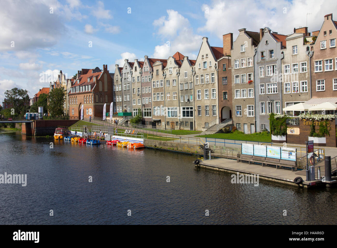 The historic Old Town district of Gdansk borders the Motlawa River ...