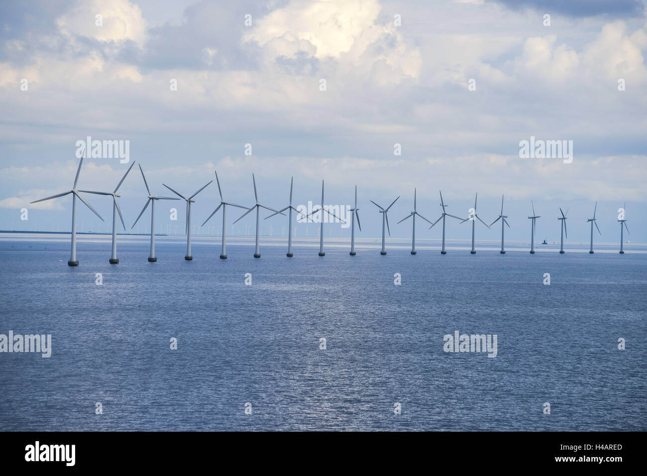 Denmark, wind park in the Öresund, Copenhagen Stock Photo - Alamy