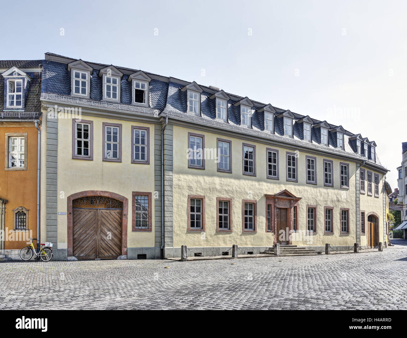 Germany, Thuringia, Weimar, Goethe's house, town square, cobblestones ...