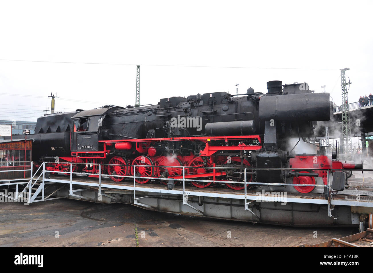 Germany, Saxony, Dresden, steam engine meeting, engine shed, railway ...