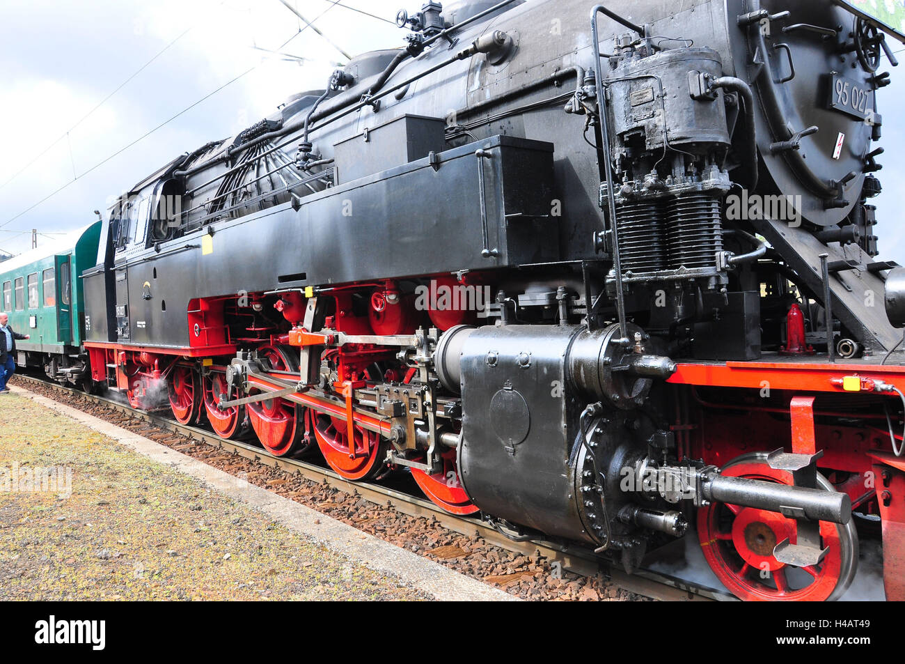 Germany, Saxony, Dresden, steam engine meeting, vapour train journey ...