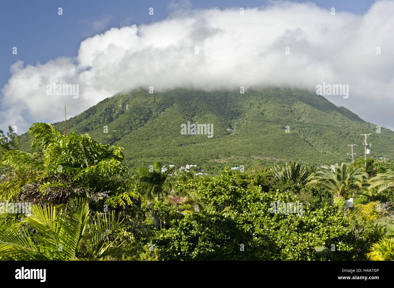 Nevis, volcano summit 'Nevis Peak' Stock Photo - Alamy