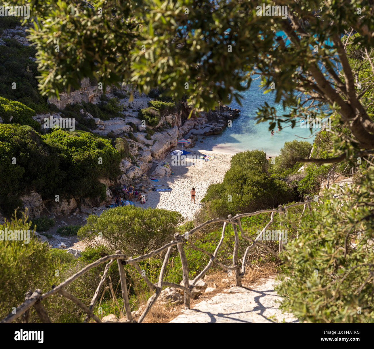 Beach in the Cala Binidali, Island Menorca, the Balearic Islands, Spain ...