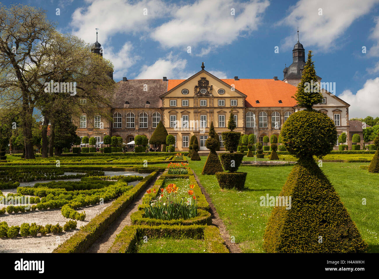 Germany, Saxony-Anhalt, castle Hundisburg / Haldersleben Stock Photo ...