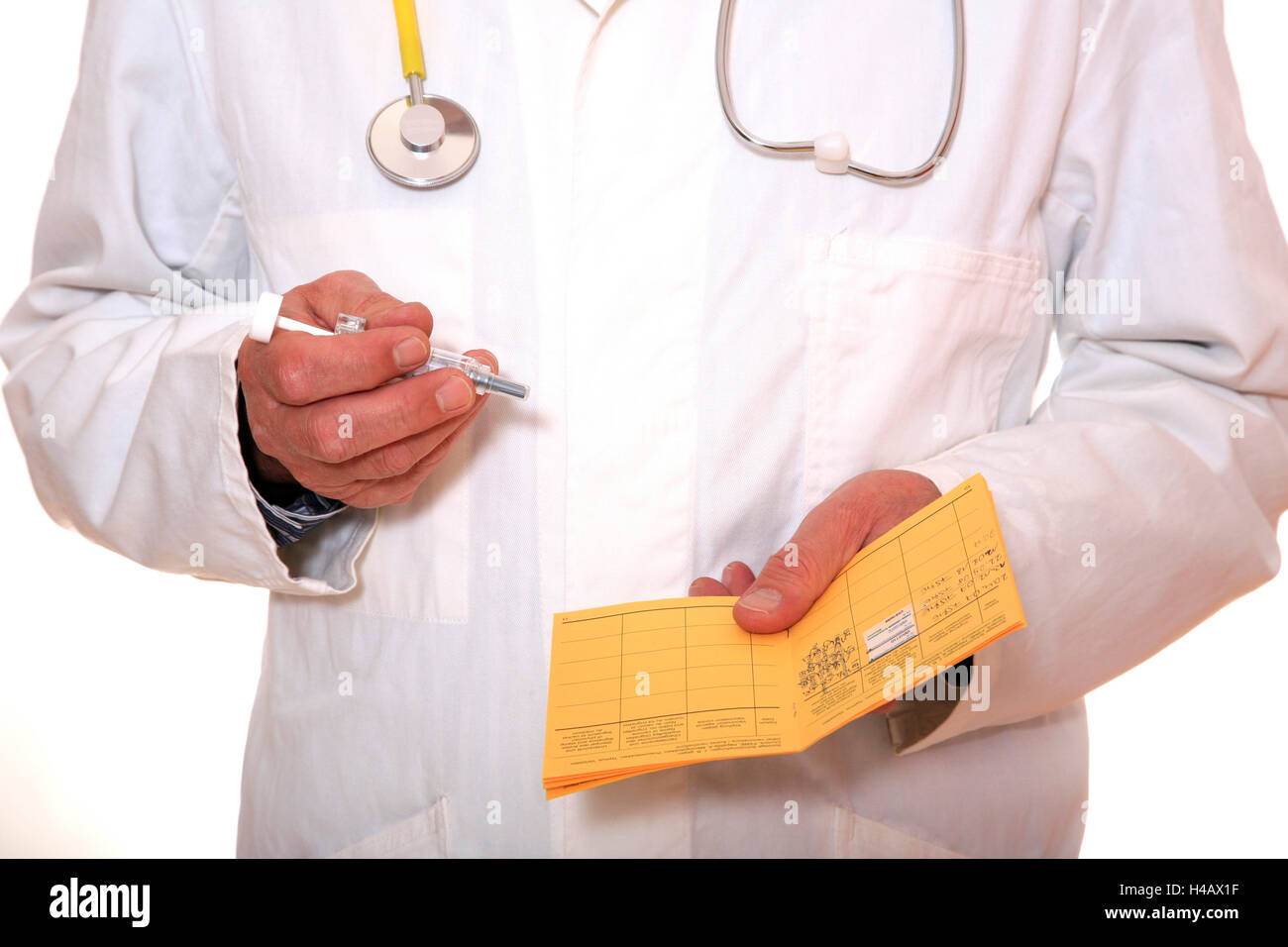 Doctor, vaccination pass Stock Photo - Alamy