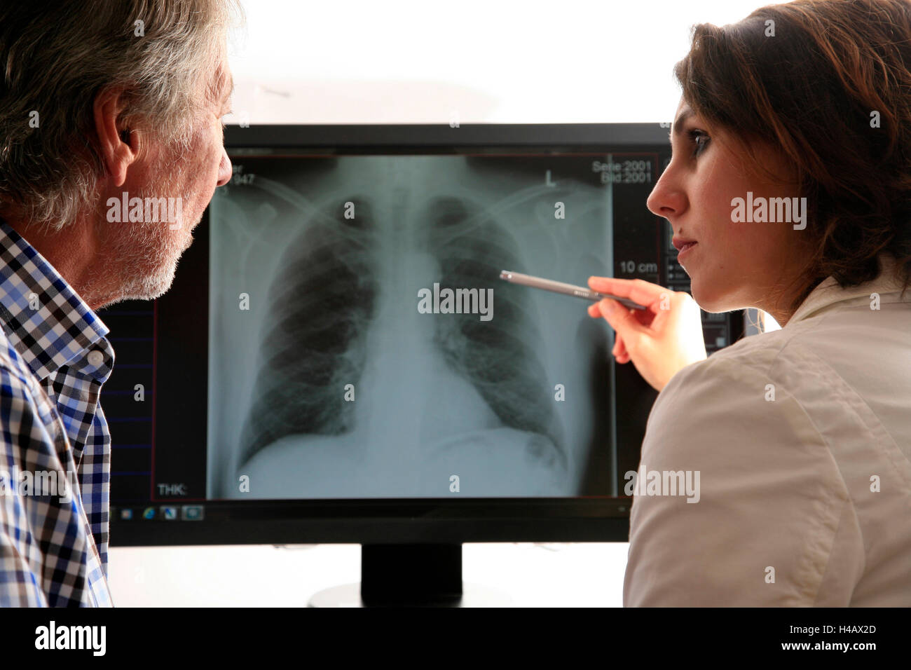 Doctor, patient, X-ray picture, lung, diagnosis, consultation Stock ...