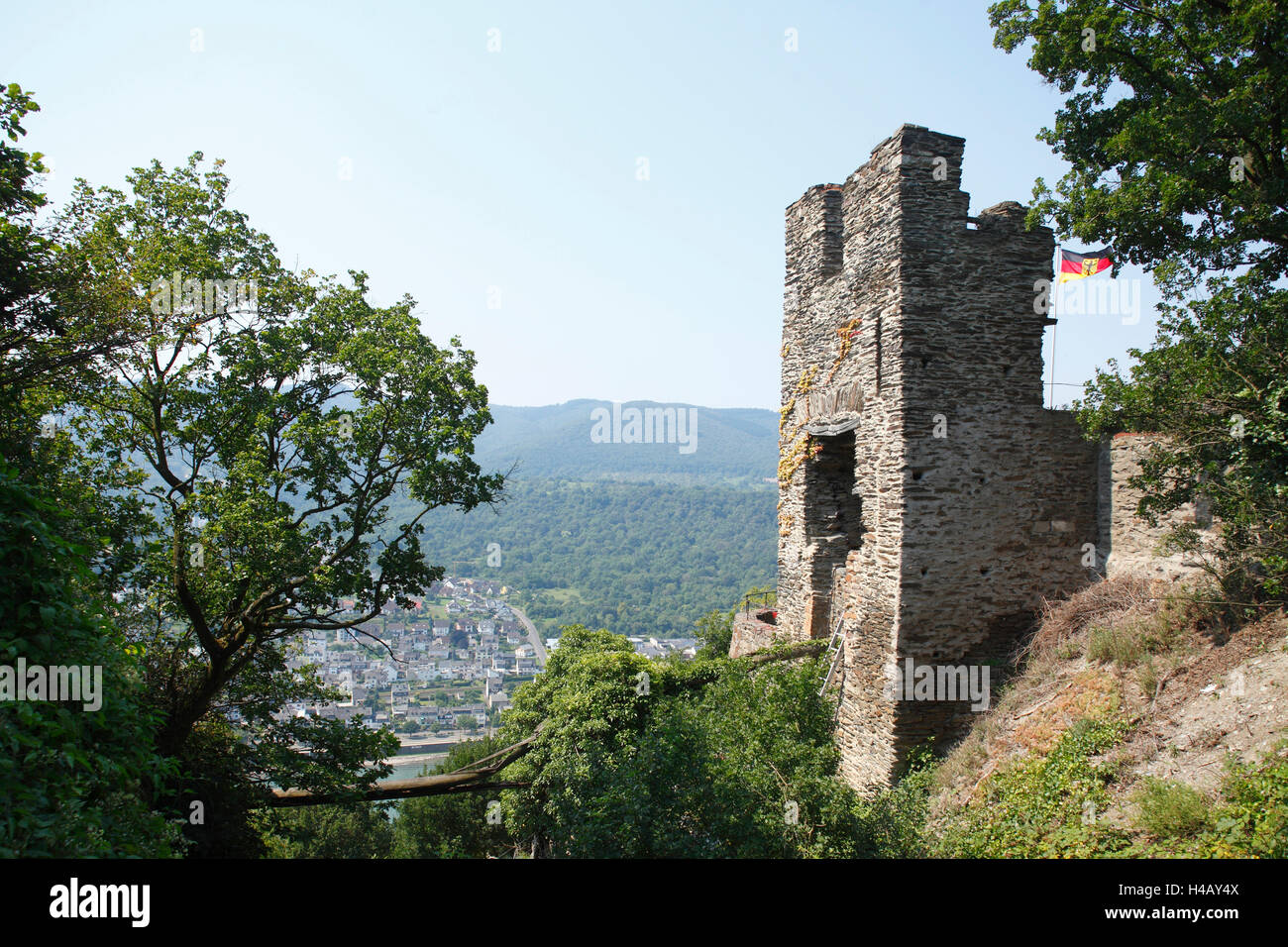 Germany, Rhineland-Palatinate, Kamp-Bornhofen, Liebenstein Castle near ...
