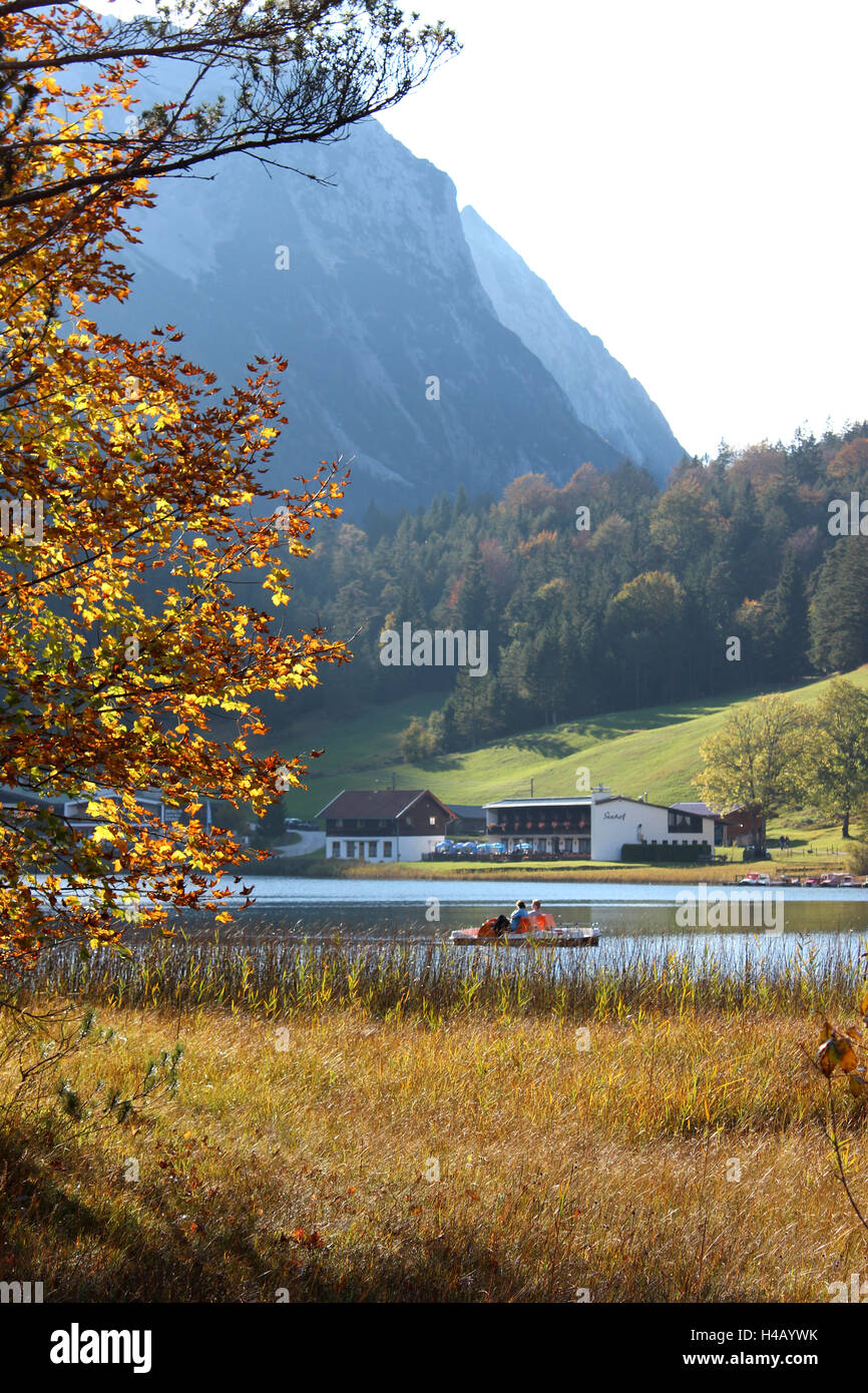 Germany, Bavaria, Mittenwald, Lake Lautersee Stock Photo - Alamy