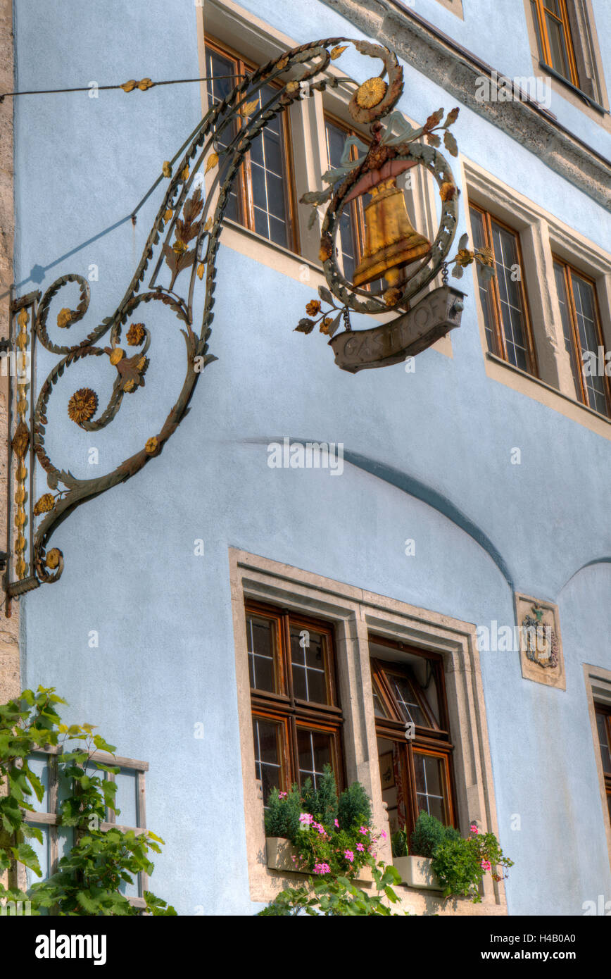 Old blacksmithing art, guild symbol, in Rothenburg ob der Tauber ...